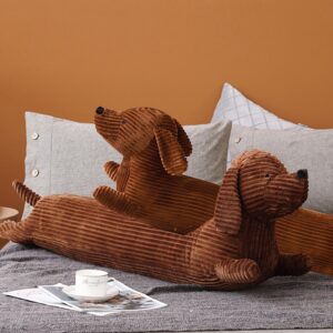 Abawaka 43”Dachshund Stuffed Animal Plush Weiner Dog Long Body Pillow Cuddle Cushion Decor Soft Doll for Kids Christmas