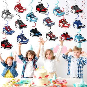 CHUNNIN 60PCS Sneaker Birthday Party Hanging Swirls for Sports Themed Party Decoration Basketball Sneaker Tennis Shoe Birthday Party Ceiling Streamers for Kids Birthday Baby Shower Party Supplies