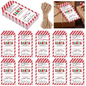 fullhawl 80 pcs christmas gift tags from santa with twine paper holiday gift tags for gift bags christmas name tags for xmas gift wrapping party favors labels presents cookie boxes decor