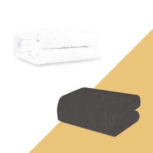 bundle safe and sound waterproof quilted mattress pad + waterproof quilted mattress pad （white ＆ grey）