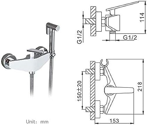 MINJING Faucets, Water-Tap Bath Shower Systems Bidet Wall Mounted Bathroom Shower Tap Bidet Toilet Sprayer Bidet Toilet Washer Mixer Faucet