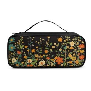 rnyleeg floral stethoscop case fits for most stethoscop,lightweight stethoscop carrying case storage bag with mesh pocket for nurse accessories,black