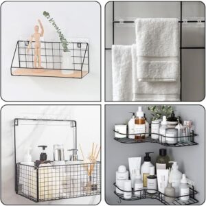 4PCS Shower Caddy Adhesive Hooks Replacement, No Drilling Hooks, Shower Shelf Adhesive Transparent Hooks Corner Shower Bathroom Shelf Basket Hanging Hooks Kitchen Accessories for Bathroom Shower Caddy