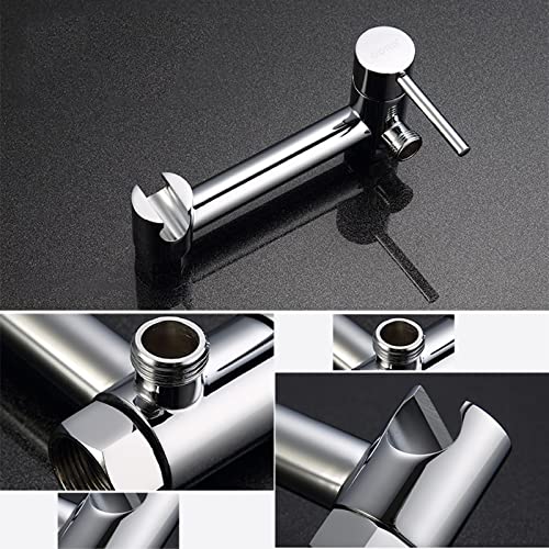 MINJING Bidet Sprayer Kit for Toilet Chrome Multifunction Wall Mounted Bidet Attachment Faucet Sprayer Kit for Toilet Single Handle Bathroom Toilet Bidet Mixer Spray Kit,B