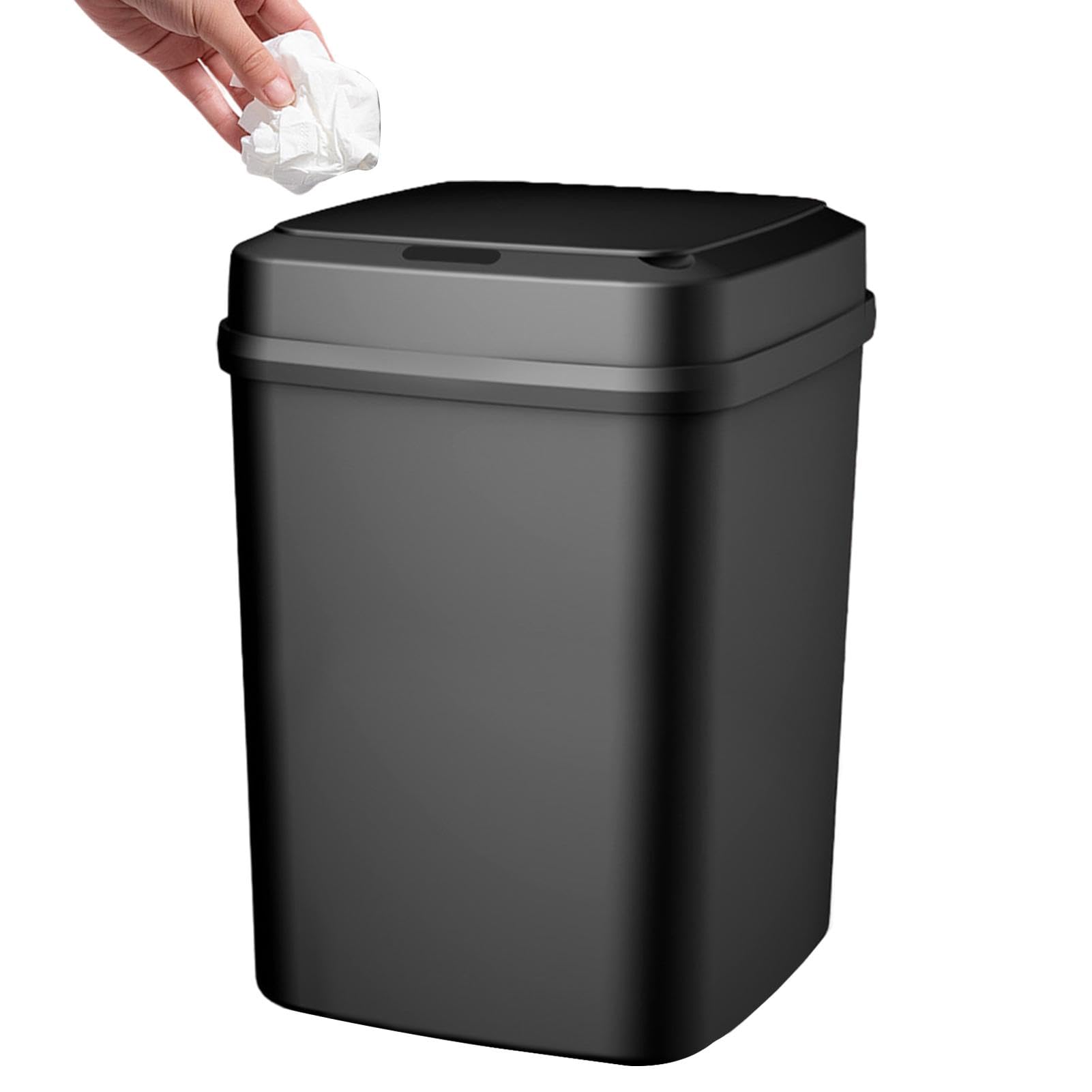 Huvqianu Touchless Trash Can, Automatic Sensor Trash Can, Electric Trash Can with Lid, Smart Wastebasket, Kitchen Trashcan, 13L Trash Bin, Touchless Garbage Bin, Sensor Garbage Can, Modern Trash Can