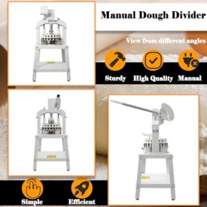 EQCOTWEA Manual Dough Divider Cutter Machine 48pcs Dough Dividing Cutting Machine Pastry Cutter Dough Lump Spacer Hand Press Pizza Dough Fillings Divider Stainless Steel Bakery Machine 22g-105g