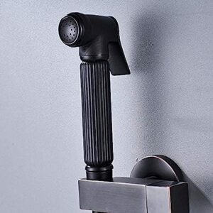 MINJING Bidet Sprayer Head Wall Mounted Bathroom Bidet Faucet Shower Faucet Toilet Bidet Muslim Brass Washer Tap-Black Bronze Bidet