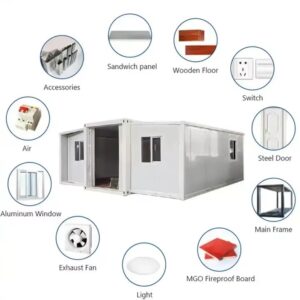 Standard Expandable Container House With Bathroom Kitchen Small Den prefab 20ft 40ft Foldable Container House For Living