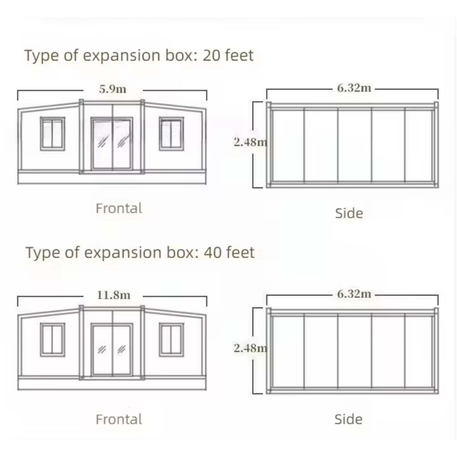 20ft 40ft Prefab Expandable Container Houses Prefabricated Foldable Expanding Container Homes Portable Tiny House 2 3 5 Bedroom