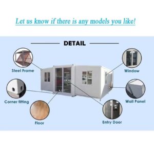 2 Bedroom prefab Foldable Container House Expandable Container Home Mobile Tiny House for Living Office Hospital