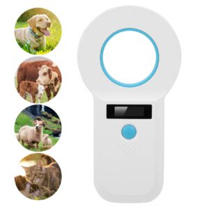 Pet Microchip Reader Scanner, EMID Animal Handheld Reader, Rechargeable Animal Tag Reader for Dog Pet Cat Pig Animal