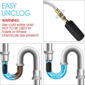 Drain Bladder Unclogs Main Drain&Sewer Line,Water-Powered Drain Cleaning Bladder Fits 1 to 6 Inch Drain Pipe Unclogs Stubborn Blockages for Bathroom Sink,Swimming Pool Drain,Basement,Bathtub,Shower