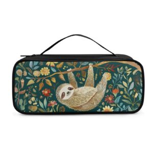 rnyleeg large stethoscope carrying case cute cartoon sloth print lightweight storage bag with mesh pocket gift for nurse accessories