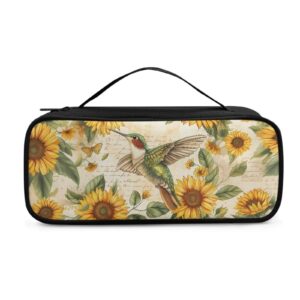 rnyleeg flower hummingbird print stethoscope case large stethoscope carrying case portable stethoscope storage bag with mesh pocket