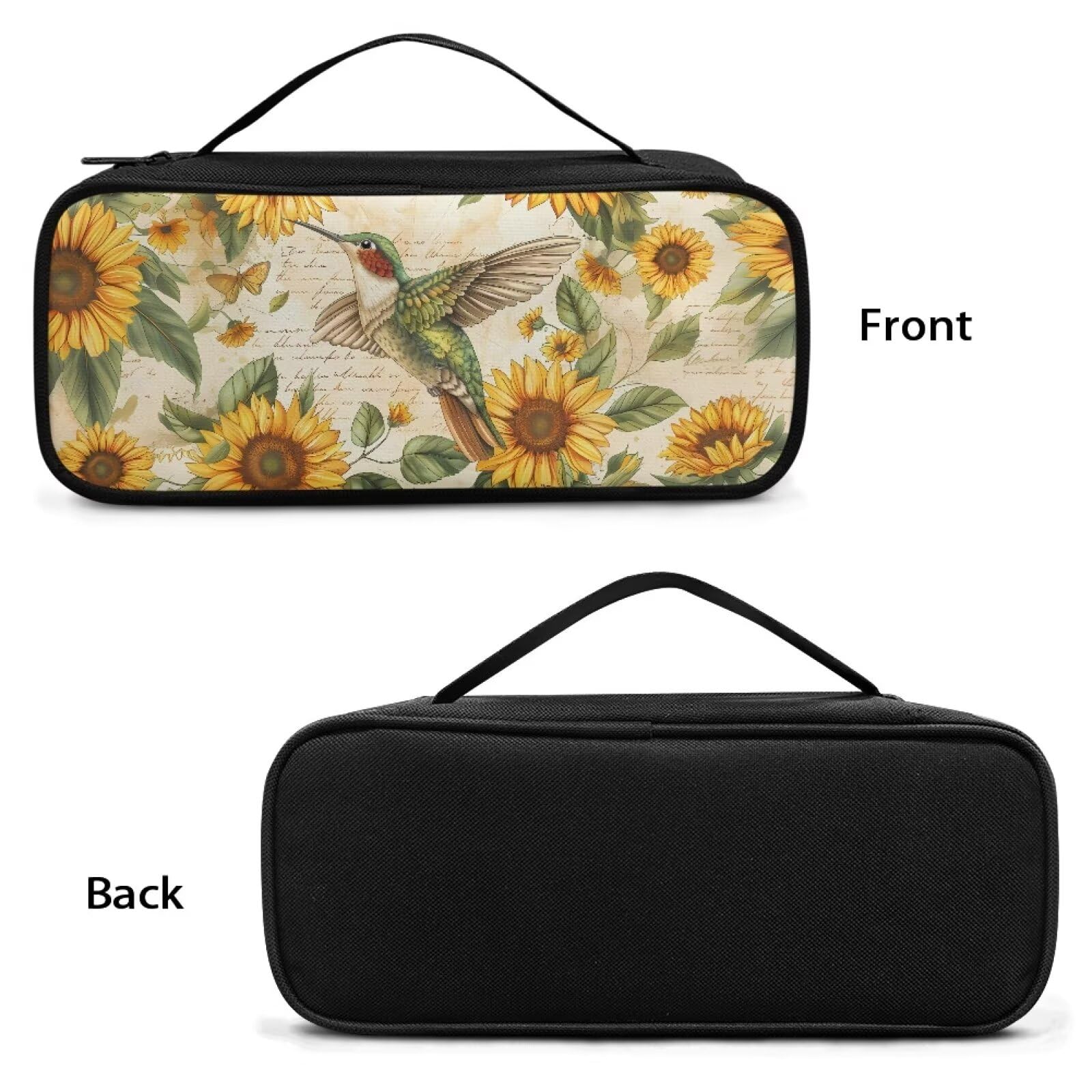 Rnyleeg Flower Hummingbird Print Stethoscope Case Large Stethoscope Carrying Case Portable Stethoscope Storage Bag with Mesh Pocket