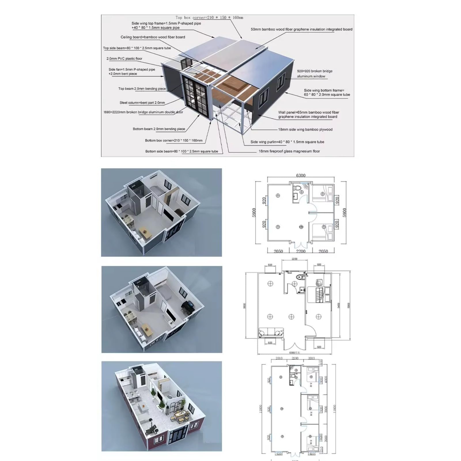 20ft 40ft Prefab Expandable Container Houses Prefabricated Foldable Expanding Container Homes Portable Tiny House 2 3 5 Bedroom