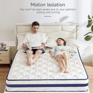 ONBRILL Queen Mattress, Motion Isolation,10 Inch Gel Memory Foam Hybrid Mattress in a Box,Individually Pocket Innerspring,Back Pain Relief,Breathable,Pressure Relief Non-Fiberglass Mattress