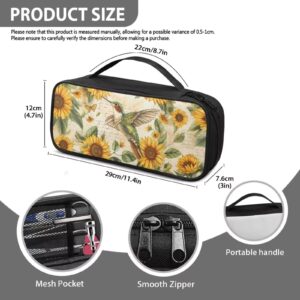 Rnyleeg Flower Hummingbird Print Stethoscope Case Large Stethoscope Carrying Case Portable Stethoscope Storage Bag with Mesh Pocket