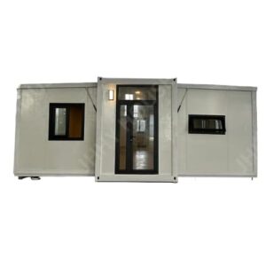 luxury 40 ft tiny house: portable prefab home with 2 bedrooms, a fully equipped bathroom and kitchen, designed for adult living. this foldable mobile home boasts a durable steel frame.