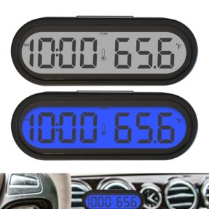 YUELER 2 in1 Convenient Car Digital Clock Convenient Accurate Dashboard Clocks Blue Digital Clock