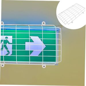 GAROZATION Exit Light Signal Signs Outdoor Emergency The Wire Exit Sign Damage Stopper Wire Exit Sign Cage Wire Guard Exit Sign Protective Cover Guards Protector Wall Gaurd Fixture White Iron