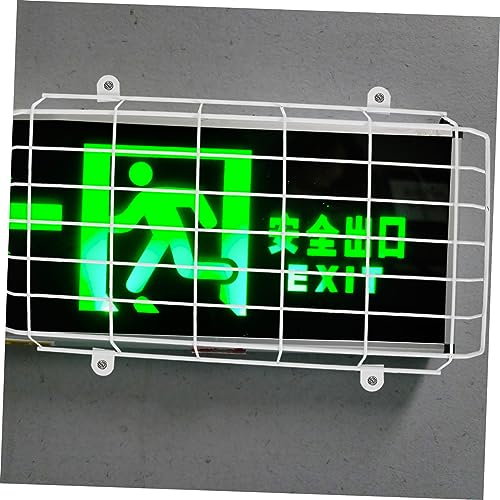 GAROZATION Exit Light Signal Signs Outdoor Emergency The Wire Exit Sign Damage Stopper Wire Exit Sign Cage Wire Guard Exit Sign Protective Cover Guards Protector Wall Gaurd Fixture White Iron