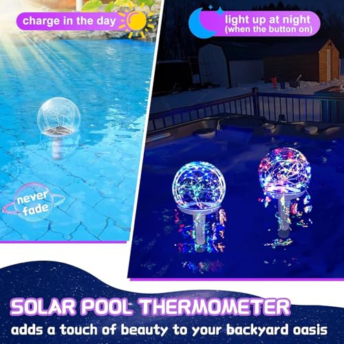 YUELER Multifunctional Solar Pool Swimming Pool Colorful LED Light Display, Waterproof, Energy Saving