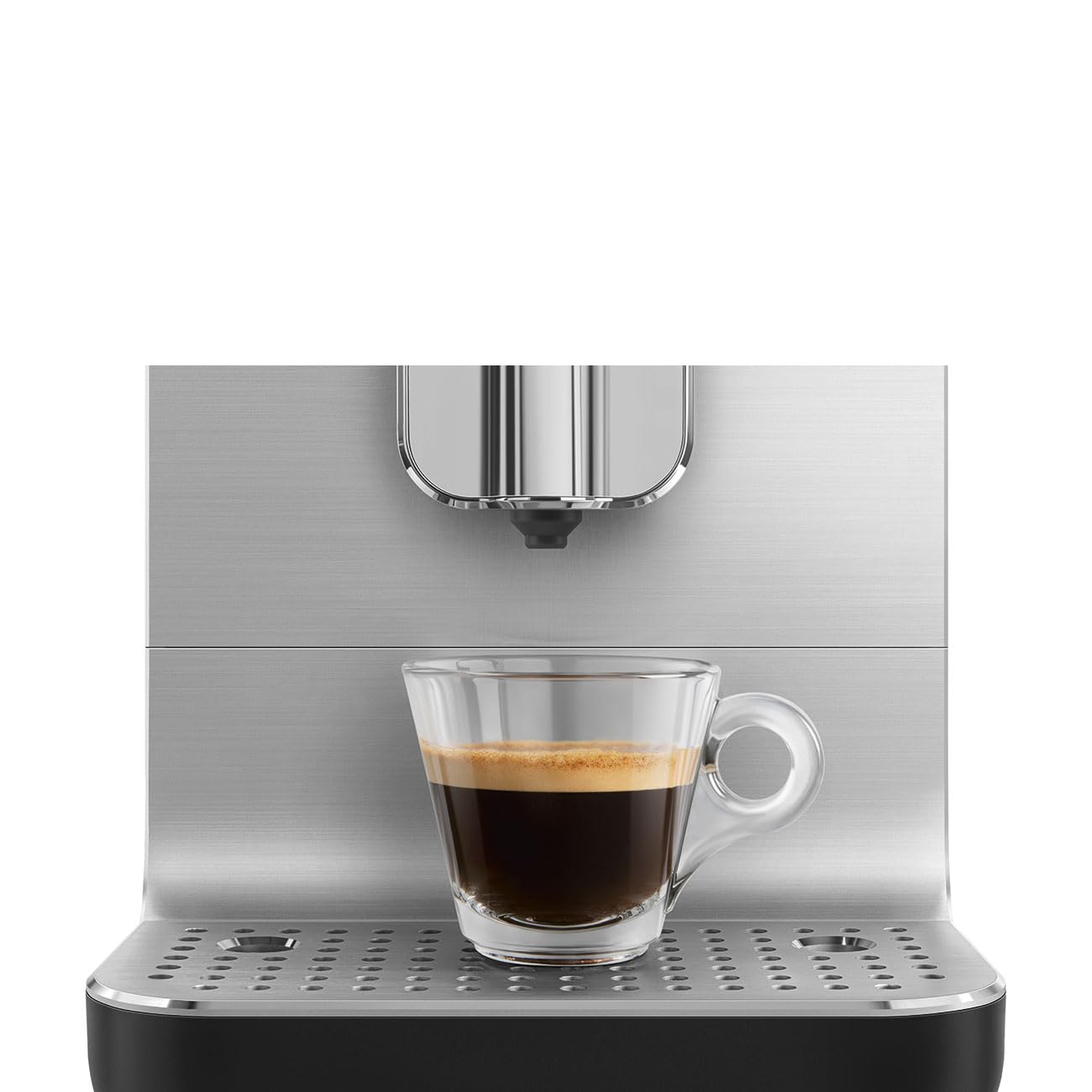 SMEG NEW Fully Automatic Espresso Machine w/Integrated Milk Frothing and Coffee Grinder 10 Preset Beverages 19 Bars of Pressure Space Saving Energy Efficient Thermoblock Heating BCC13BLMUS Matte Black