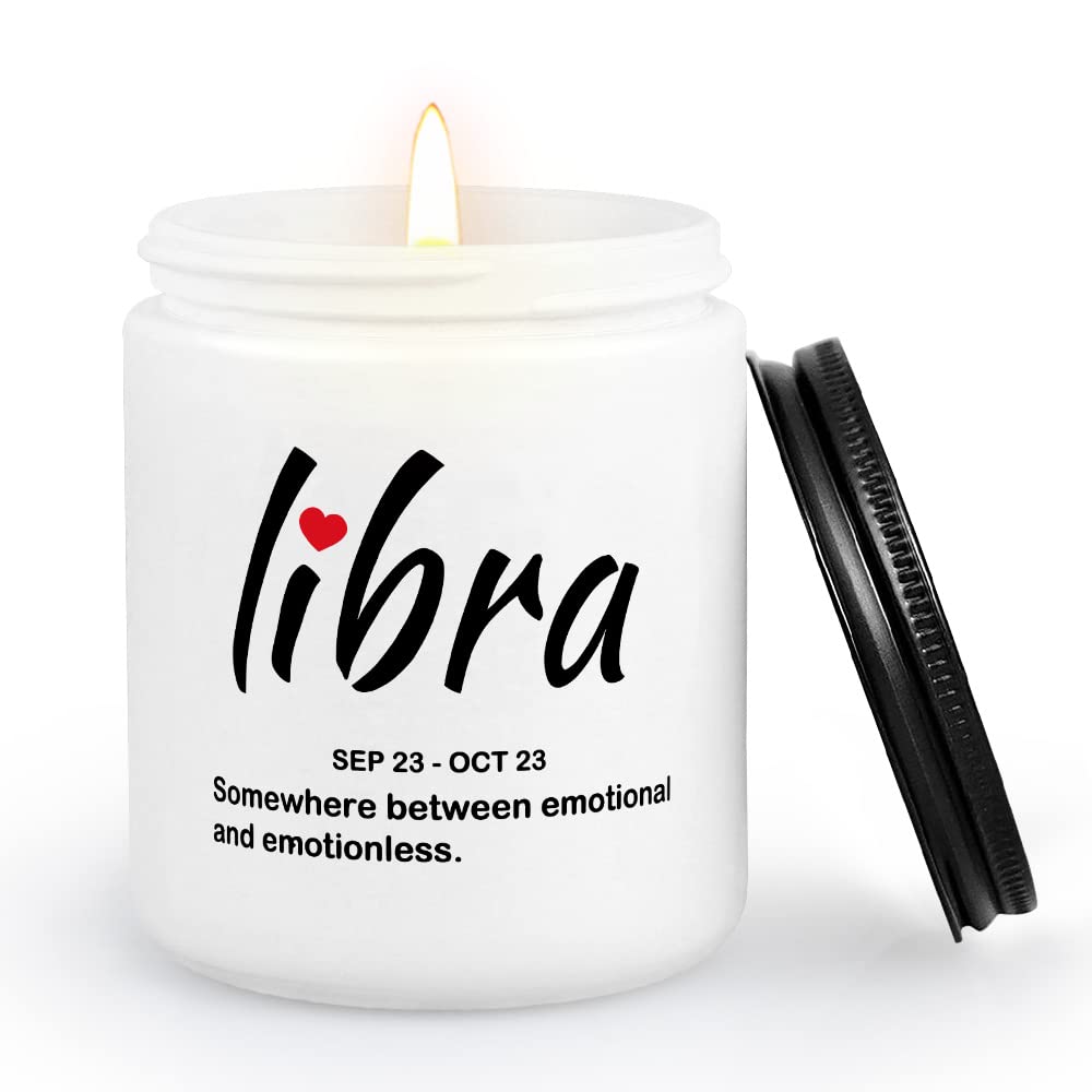 Funny Birthday Gifts for Women Men, Unique Libra Candle Bday Gifts for Best Friends Her Woman Mom Girlfriend Sister Friendship Gifts - Astrology Zodiac Gifts for September October Birthday