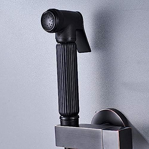 MINJING Bidet Sprayer Head Wall Mounted Bathroom Bidet Faucet Shower Faucet Toilet Bidet Muslim Brass Washer Tap-Black Bronze Bidet,Black Bronze Bidet