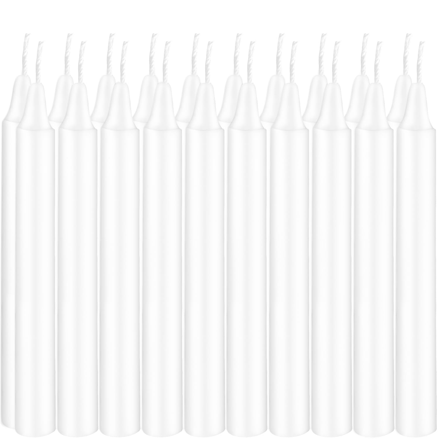 Set of 20 White Spell & Chime – Premium Mini Taper Candles for Rituals, Prayer, Birthdays, Meditation, Altar - 4 Inch Tall, Unscented (White)…