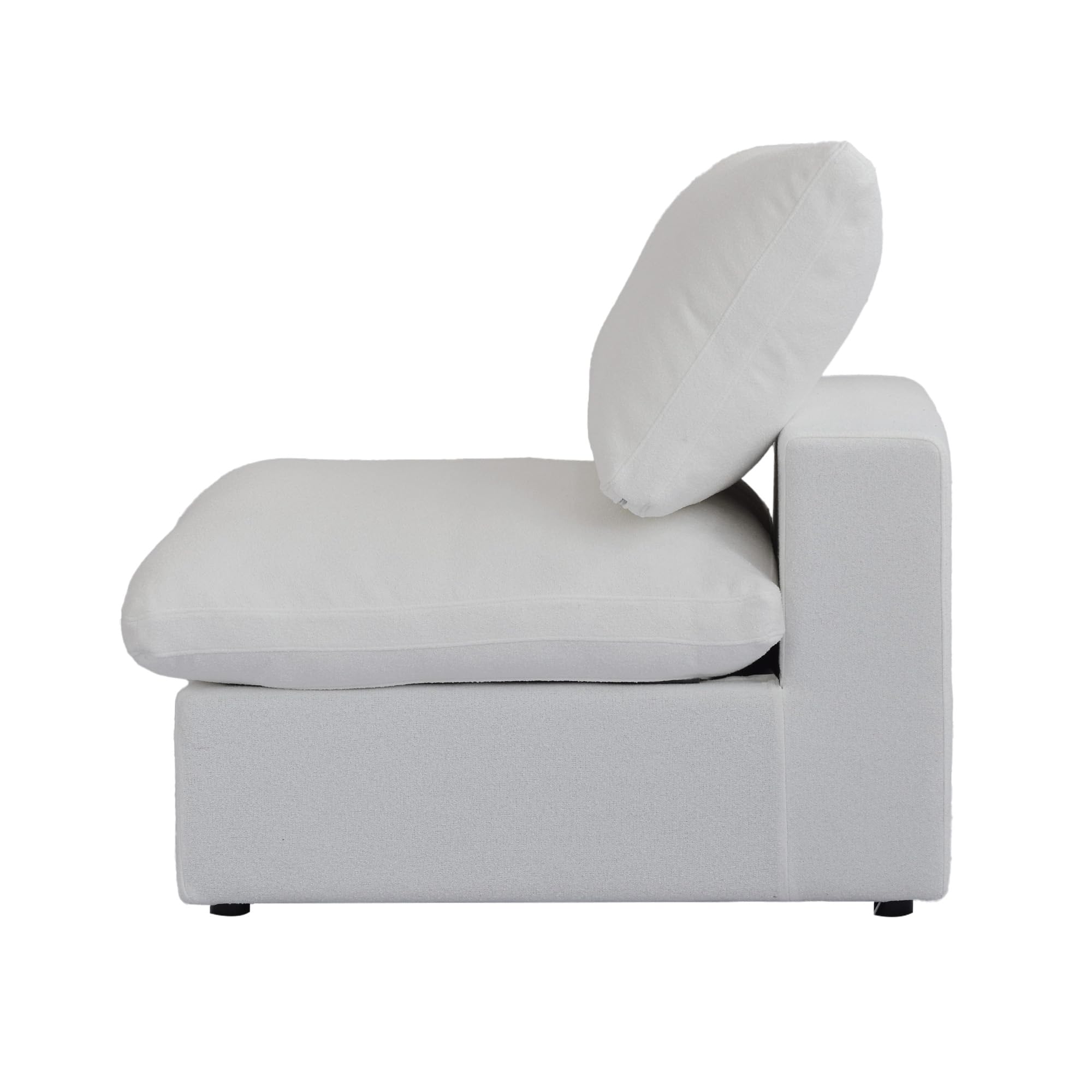 Down Filled Middle Seat,Cloud Modular Sectional Sofa,Minimalist Wide Deep Seat Couches for Office Apartment (White)