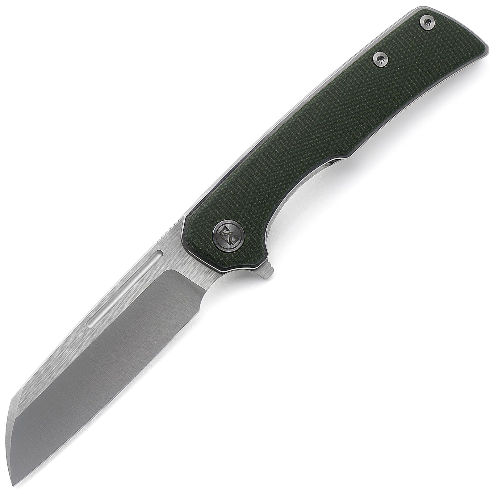 Miguron Knives M Malory Flipper Folding Knife 3.5" Satin 14c28n Blade Green Micarta Handle Outdoor Camping Hiking Pocket Knife MGR-809MGN