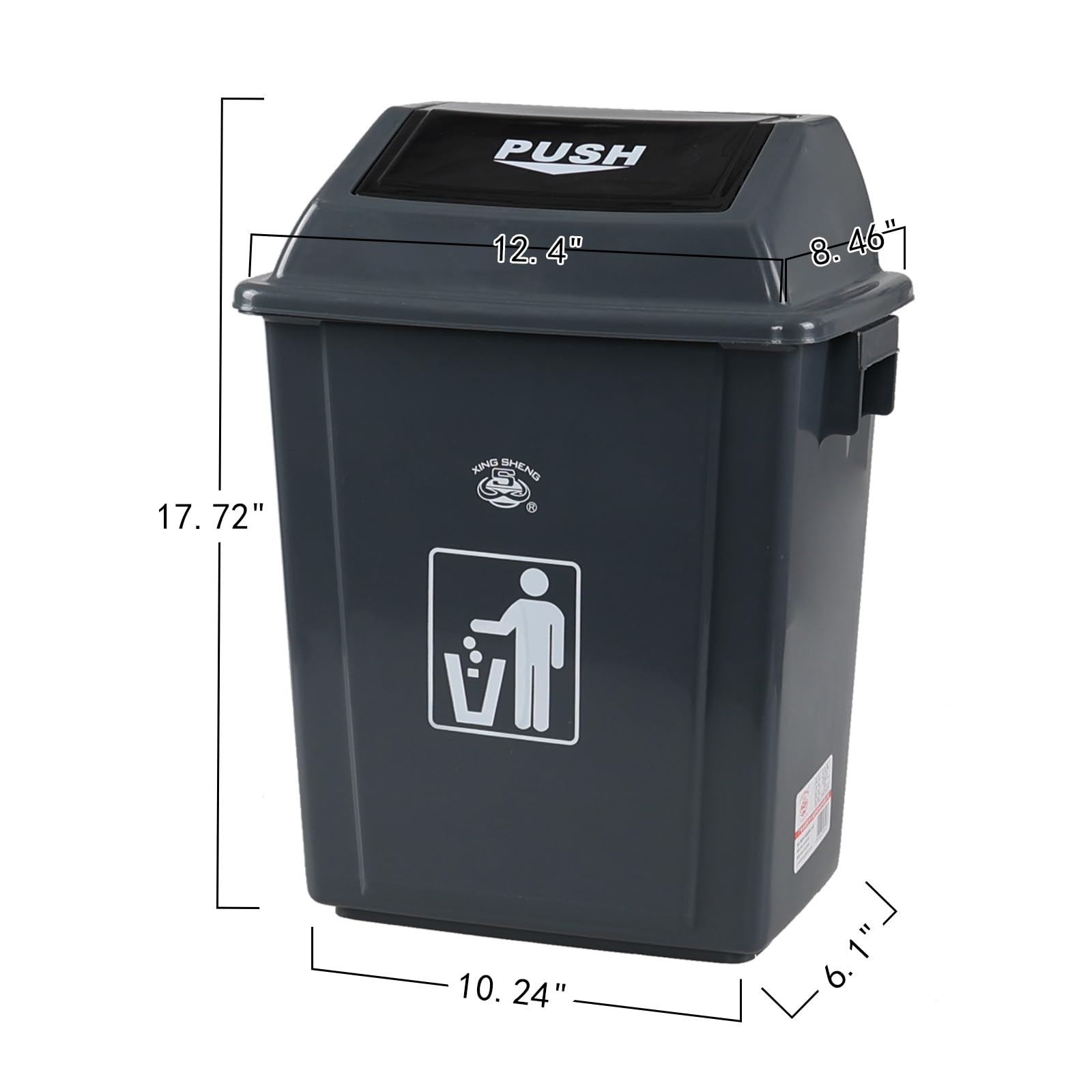 Esdiplot 4 Packs 5 Gallon Plastic Trash Can with Swing Lid, Garbage Bin Waste Basket for Home and Office