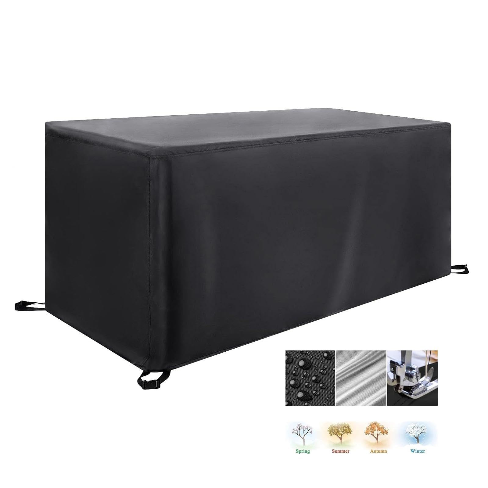 AZKDCL Patio Table Covers for Outdoor Furniture 260x100x100cm/LxWxH Waterproof Weatherproof Rectangular Cover 600D Heavy Duty Furniture Covers Tear Resistant Outdoor Table Cover