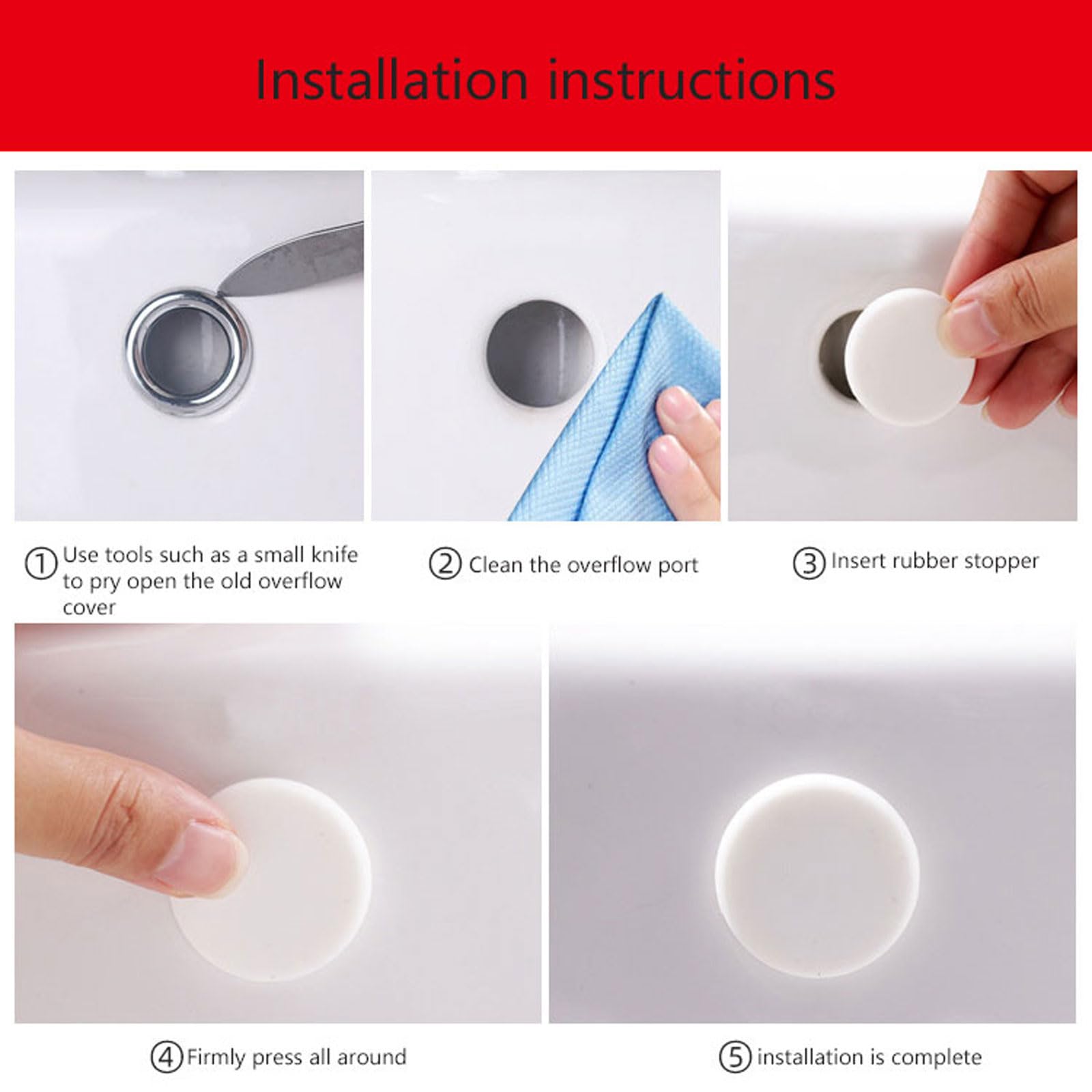 10Pcs Kitchen Sink Washbasin Drain Seal Stopper Bathtub Drain Caps Plug Rubber Sink Hole Overflows Enduring