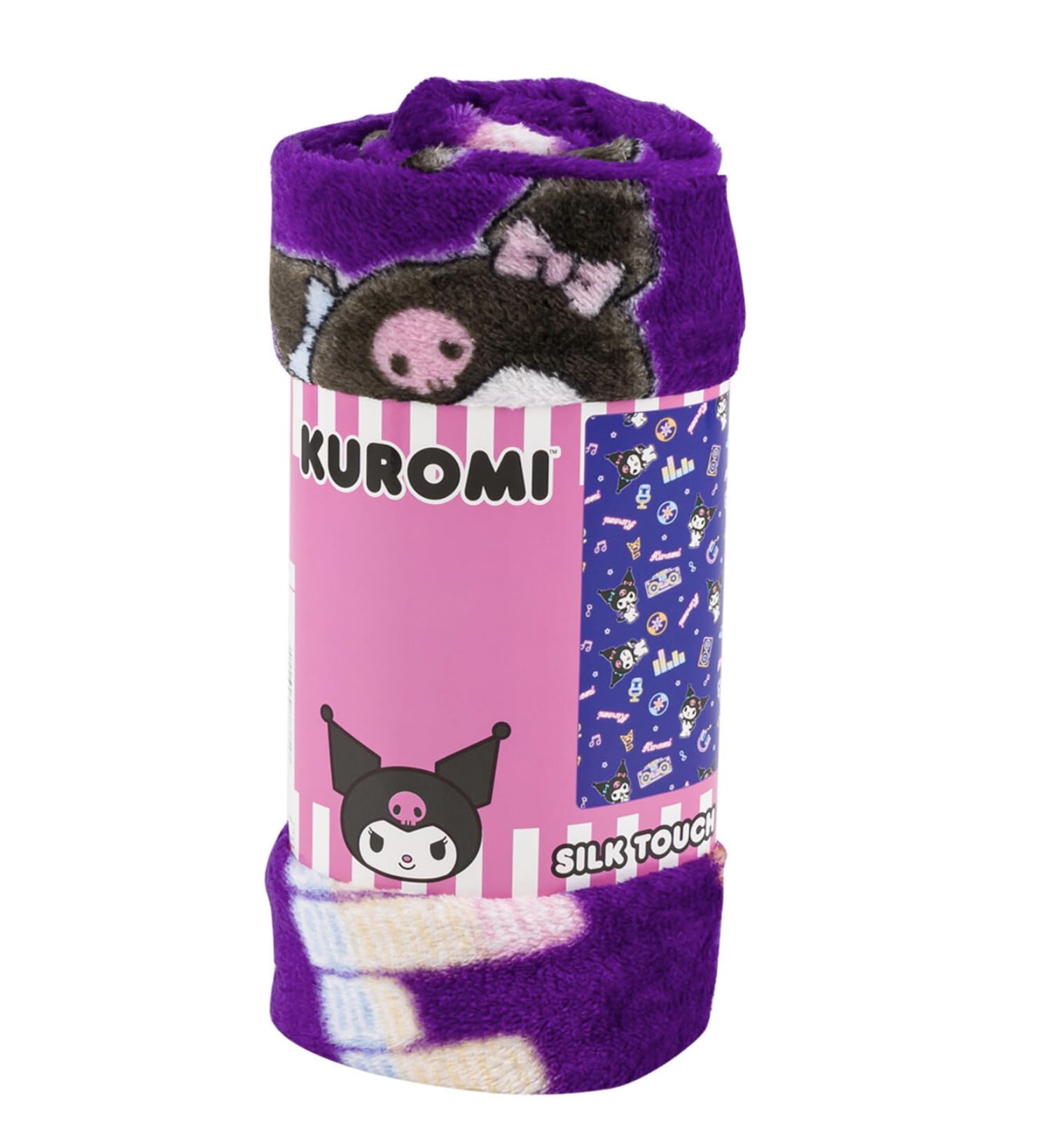 Kuromi & Friends Soft Silky Fleece Throw 40"x50" Kids Blanket “Neon Kuromi”