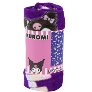 Kuromi & Friends Soft Silky Fleece Throw 40"x50" Kids Blanket “Neon Kuromi”