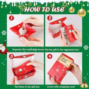 Surprise Box Gift Box for Money, Surprise Gift Box Explosion,Pop Out Money Gift Box,Pop Up Money Box for Cash Gift,Seeroze Surprise Gift Box Christmas,Surprise Gift Box Set (Christmas,12 Pages red)