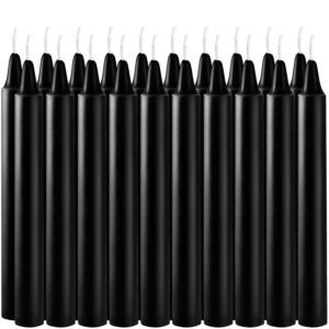 20 pcs unscented black mini taper candle, 4 inch tall x 1/2 inch diameter, great for casting chimes, rituals, spells, vigil, witchcraft, wiccan supplies, wax play & more…