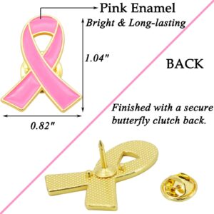 60 Pcs Breast Cancer Awareness Bulk Items Accessories 30 Breast Cancer Awareness Bracelets 30 Awareness Pins Pink Ribbon Wristband Fundraiser Gifts Breast Cancer Party Favor for Women Men 30 Set