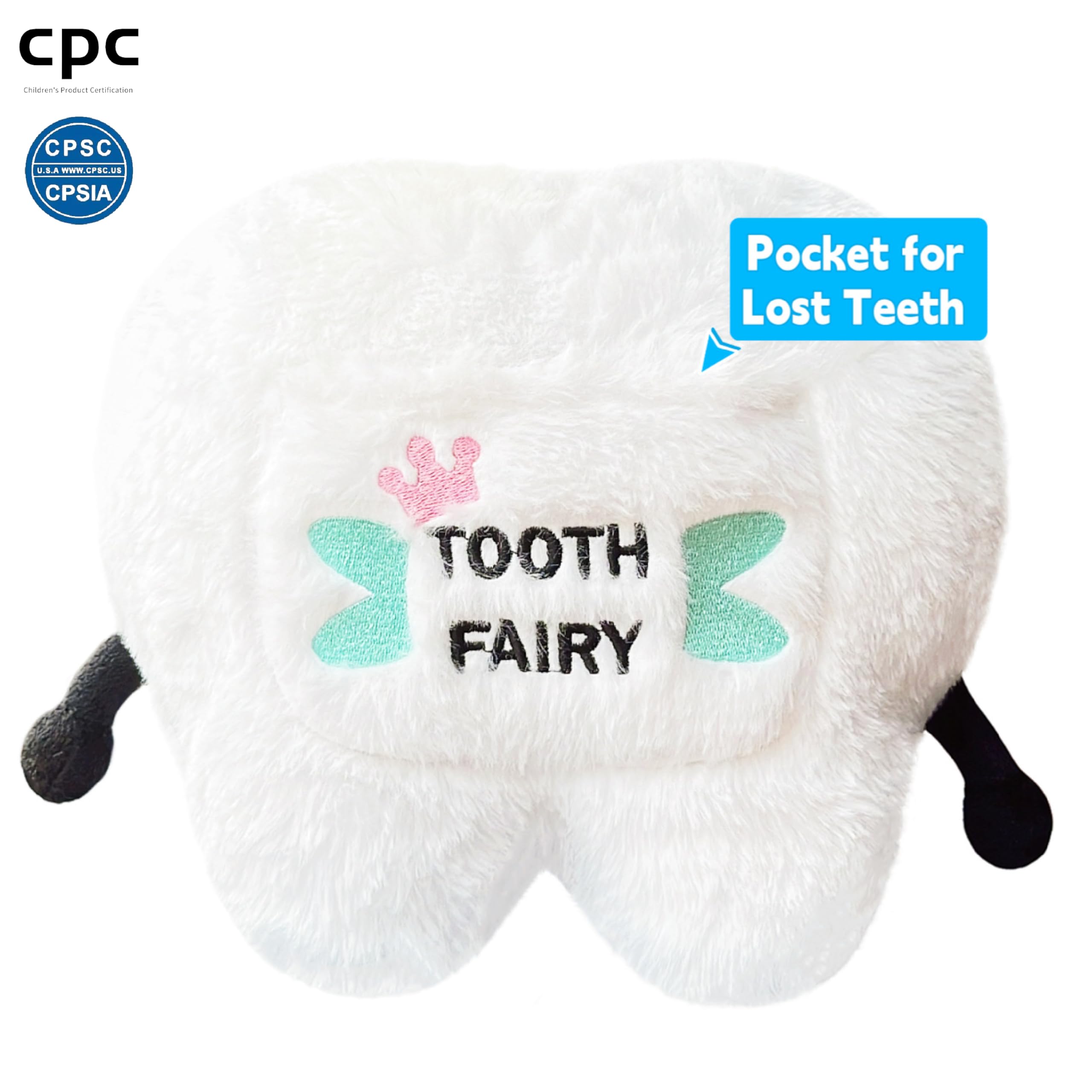 uoozii Non-Shedding 8" | 1lb Tooth Fairy Pillow, Microwavable & Weighted Plush Tooth Fairy Tooth Holder, Warm Tooth Fairy Gifts for Girls & Boys