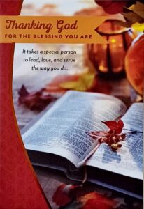 thanking god for the blessing you are - it takes a special person to lead love and serve the way you do - religious pastor clergy ministry appreciation greeting card