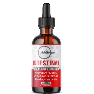 Intestinal Cleanse for Dogs and Cats, Digestive and Intestinal Support, Liquid Herbal Supplement for Gut, Health and Support, Promotes Beneficial Flora Growth, 4 Fl Oz