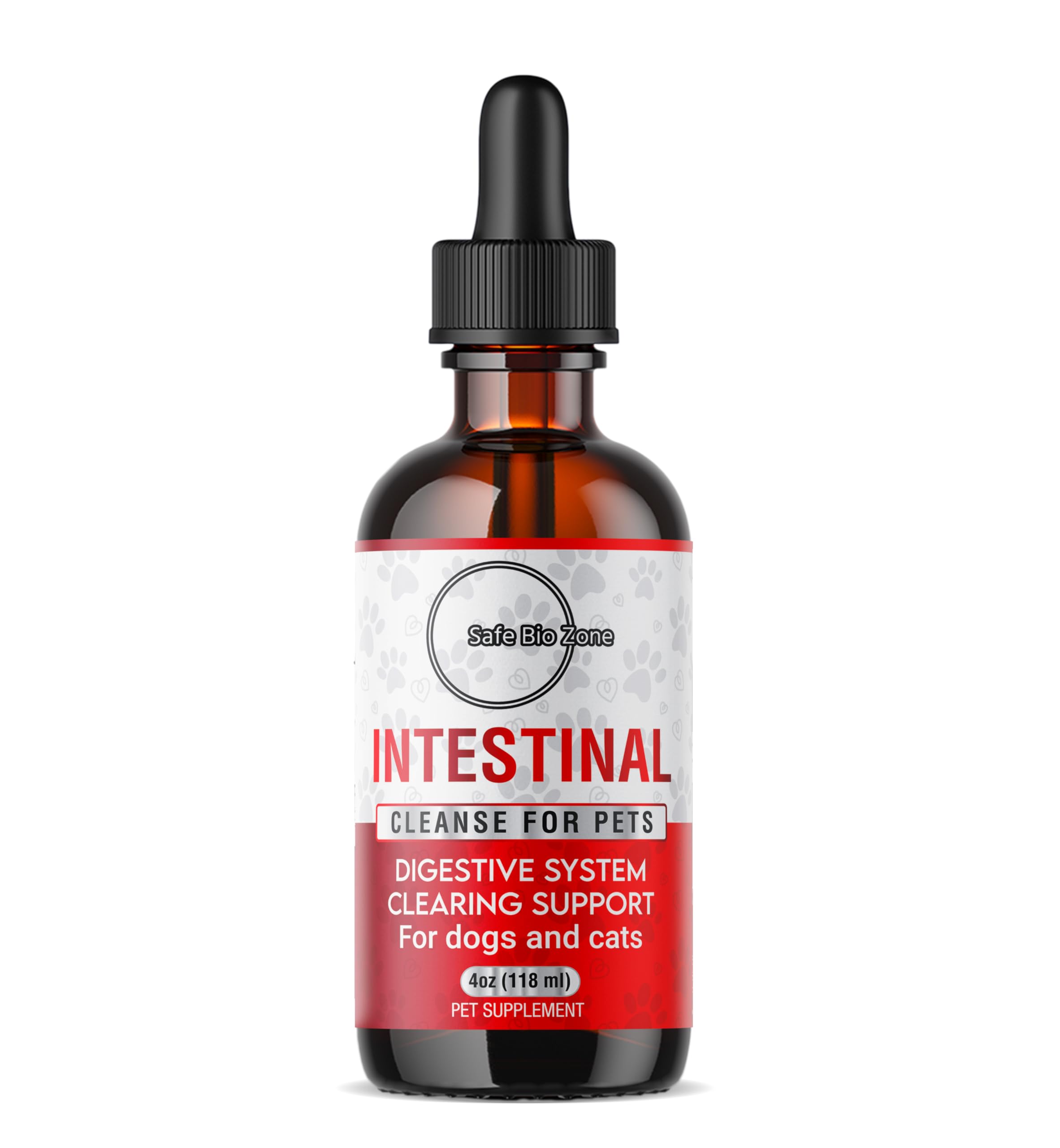 Intestinal Cleanse for Dogs and Cats, Digestive and Intestinal Support, Liquid Herbal Supplement for Gut, Health and Support, Promotes Beneficial Flora Growth, 4 Fl Oz