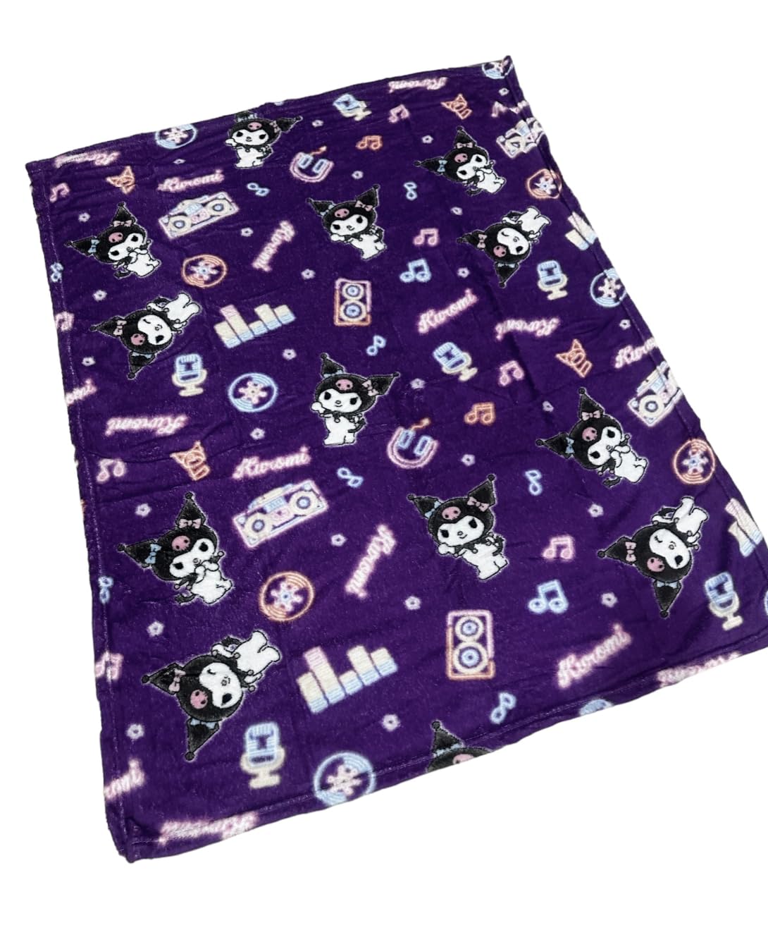 Kuromi & Friends Soft Silky Fleece Throw 40"x50" Kids Blanket “Neon Kuromi”