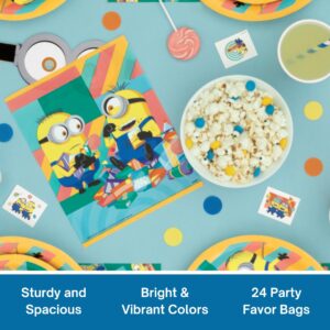 Unique Minions Birthday Party Decorations Set - Bundle with 24 Plastic Minion Party Favor Bags and Checklist - Minion Party Decorations - Despicable Me Minion Goodie Bags