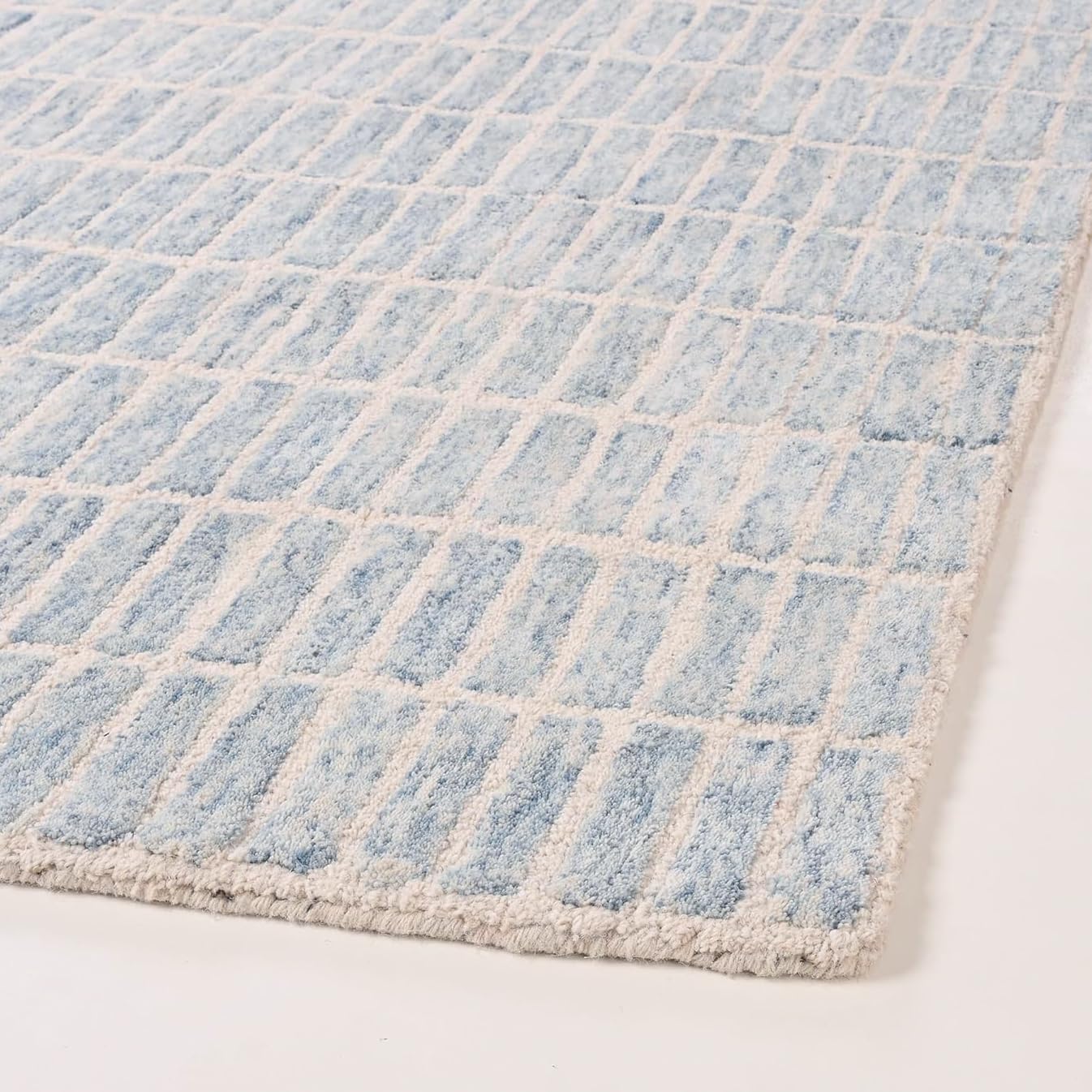 Restoration and Renovation Handmade Capitola Space Dyeing Imported Premium Wool Area Rug - Unique Modern Design Carpet for Living Room, Bedroom, and Dining Room (Space Blue, 2x3 Feet)