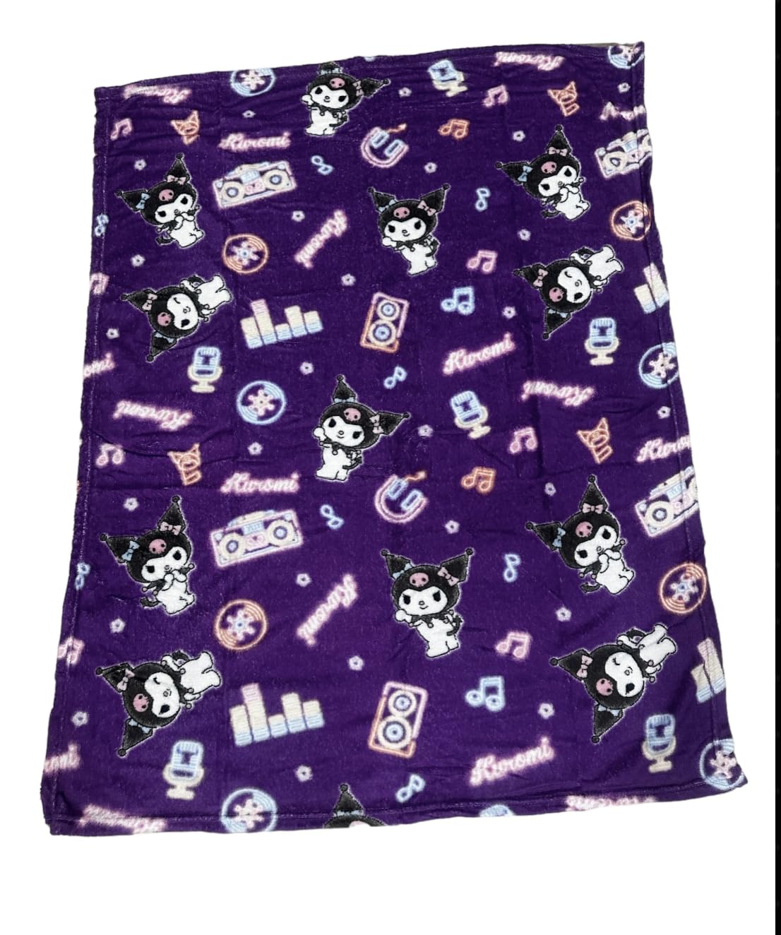 Kuromi & Friends Soft Silky Fleece Throw 40"x50" Kids Blanket “Neon Kuromi”