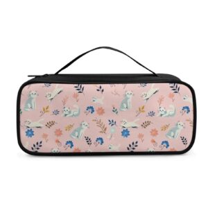 rnyleeg cartoon pink cats stethoscope carrying case lightweight stethoscope holder storage bag with mesh gift for nurse accessories